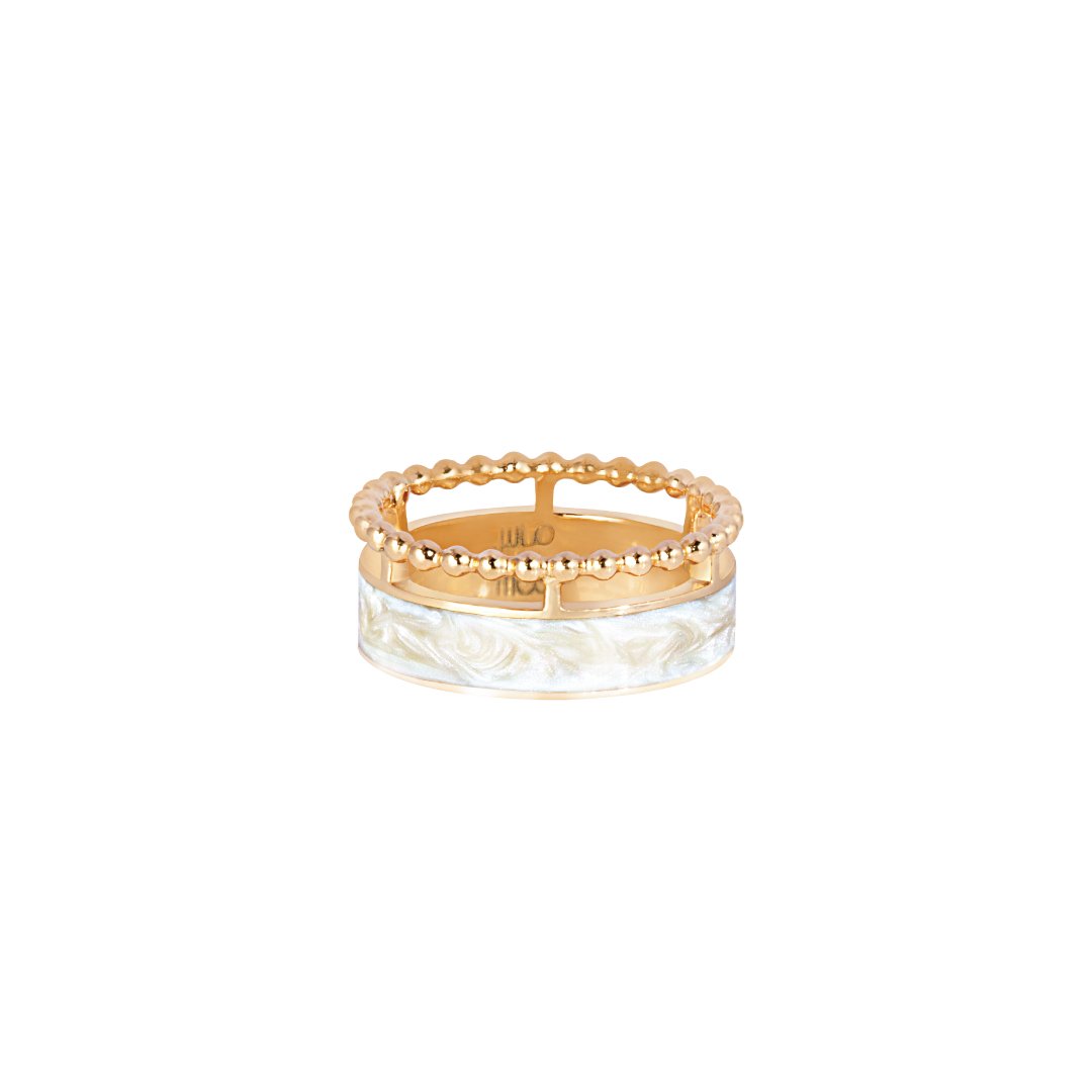 Sidra Ring, Mother of Pearl, Yellow Gold – Mas Jewels